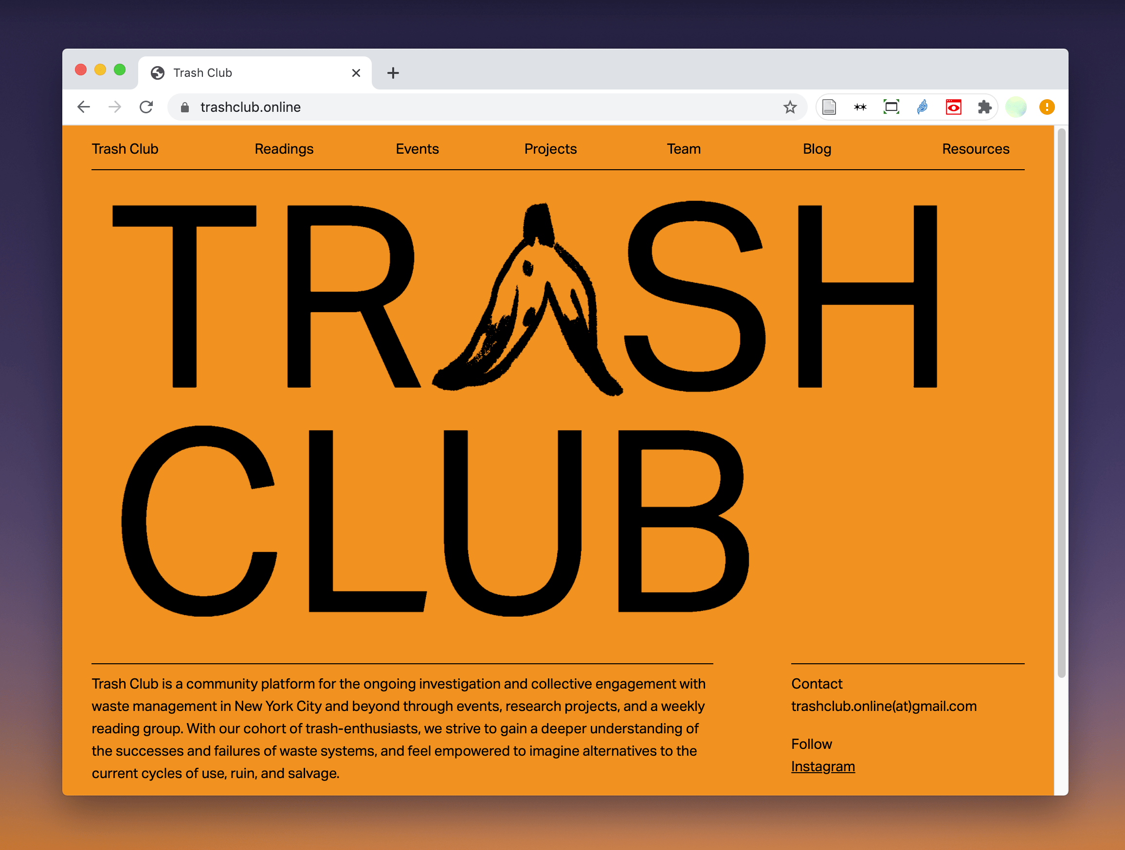 Trash Club: Website – Emily Lin